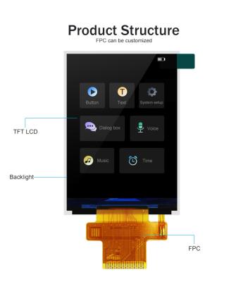 China Polcd ST7789V2 2.4 Tft-scherm Kleur 262K TFT LCD-module 48,96 mm Te koop