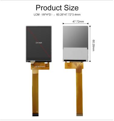 Cina Polcd Black 8080 MCU 2,4 pollici Tft Display 8 bit 2,4 Tft Spi 240x320 in vendita