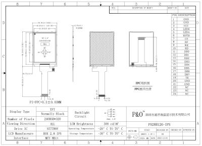 China Polcd 2,8 inch LCM Display IPS Scherm 240x320 Resolutie MCU 8bit interface 24pin TFT LCD module Te koop