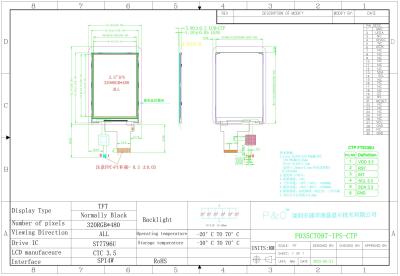 China Polcd CTP 320x480 Resolution 30pin 3.5 Inch TFT LCD Touch Screen Module 330 nit TN Glass LCD Display for sale