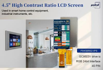 Cina Polcd Modulo LCD TFT da 4,5 pollici 480*854 Risoluzione 300 Nits RGB 24 bit Interfaccia LCD da 4,5
