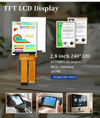 中国 Polcd 2.8 インチ TFT 240*320 解像度 ST7789P3-G6 IC MIPI インターフェイス IPS LCD ディスプレイ モジュール 販売のため