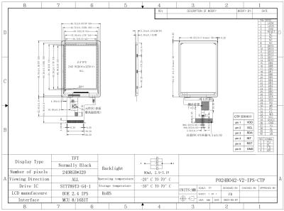 中国 Polcd カスタム 2.4 インチ LCD 静電容量式タッチスクリーンディスプレイパネル 240*320 MCU インターフェース TFT スクリーンモジュール 販売のため
