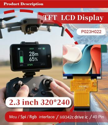 China Polcd 2.3 Inch 320*240 ILI9342C TFT LCD Module SPI Interface 40pin IPS Model TFT LCD Display for sale