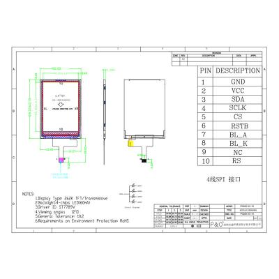 China Polcd RoHS 2.8 Inch LCD Display 300cd/M High Brightness LCD Monitor for sale