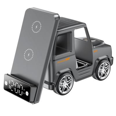 China 20W QC3.0 Phone Watch Earbud Charger Car Shaped 5 In 1 Multi Function Desktop Lamp Ornament for sale