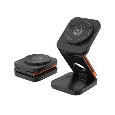 China Fast Charging Phone Watch Earbud Charger 3 In 1 Foldable Wireless Stand Multi Function Cell Holder for sale