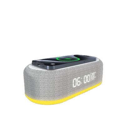China 15W Wireless Fast Charger LED Night Light Temperature Time RGB Alarm Clock Desk Table Charging Multifunction Lamp for sale