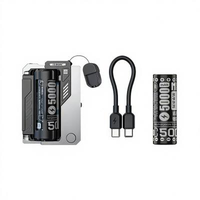 China Removable Li Polymer Battery Power Bank 5000mAh Waterproof Portable Built in Data Cable Wired Fast Charger for Mobile for sale