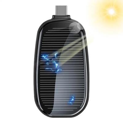 China Slim Solar Cordless Power Bank Type C Input 5W Output Keychain Portable Charger for sale