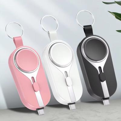 China 2 in 1 Wireless Charger 3000mah Portable Charger Mini Keychain Emergency Power Bank Keychains for sale
