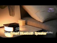 rgb bedside night light 10w smart bluetooth speaker wireless charging lamp clock mobile dock