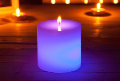 China Flameless Paraffin Wax Colorful LED Candle for wedding decoration for sale