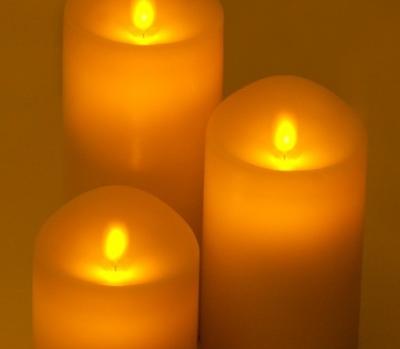 China Virtual Flame Real Wax battery powered LED Candle for garden table decor for sale