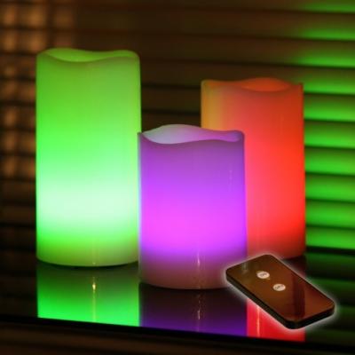 China Battery Operated Colour Changing LED Wax Candles with remote controller for sale
