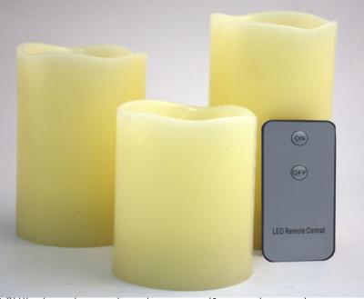 China Battery warm white remote LED Wax Vanilla Scented Candles for birthday decoration for sale