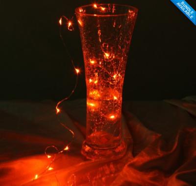 China Red battery LED Copper string light for wedding table vase decoration for sale