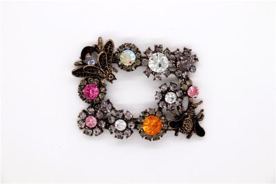 China Antique Bronze Rhinestone Shoe Clips Zinc Alloy / Iron / Copper Material for sale