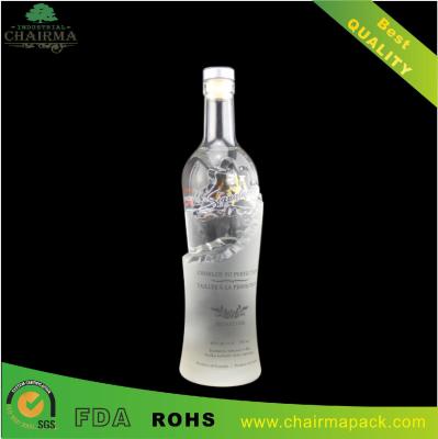 China Special-Shape Embossing  Glass Bottle for Vodka for sale
