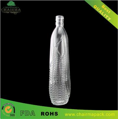 China Corn-Shape Embossing Glass Bottle for Vodka,whiskey,etc for sale