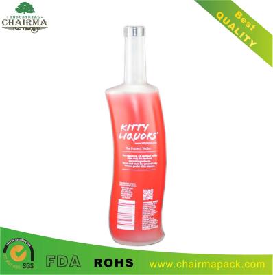 China S-shape Printing Glass Bottle for Vodka or Whisky for sale