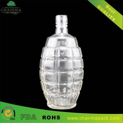China High-end grenade-shape Glass Bottle for Vodka or Whisky for sale