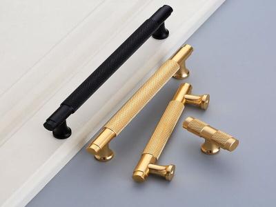 China North Europe Design Knurled drawer knob and handles Factory Price Top quality plated Gold Cabinet Handle for sale