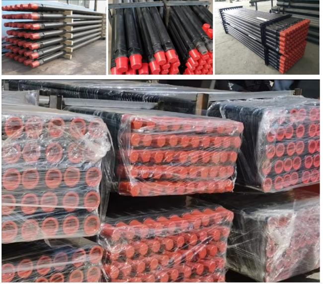 Drill rod end view displaying carbide tip construction