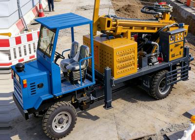 China Compact 4WD Tire Drilling Rig Ideal For Rural Remote Area Drilling for sale