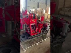 Introduce Yellow Color 75mm Core Drill Rig With BW 160 Mud Pump 130 Meters Depth Diesel Engine