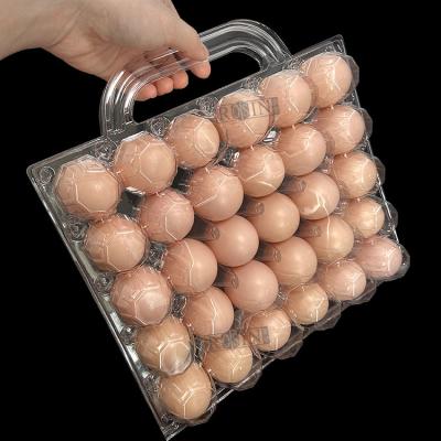 Cina Cartoni di uova di plastica monouso da 30 fori Blister leggero con manico in vendita