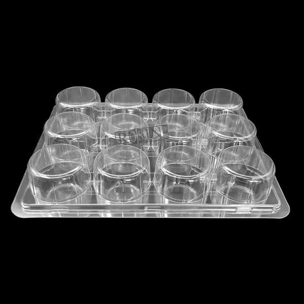 Quality Disposable 12 Hole Clear Mini Cupcake Containers PET Plastic With Snap On Lid for sale