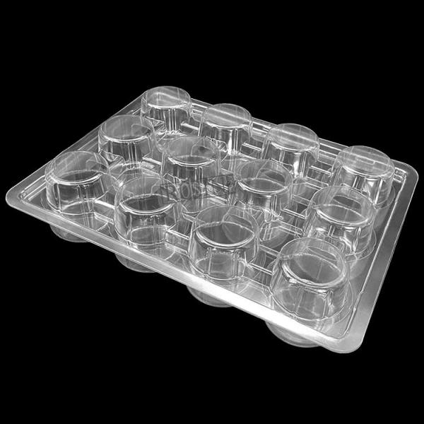 Quality Disposable 12 Hole Clear Mini Cupcake Containers PET Plastic With Snap On Lid for sale