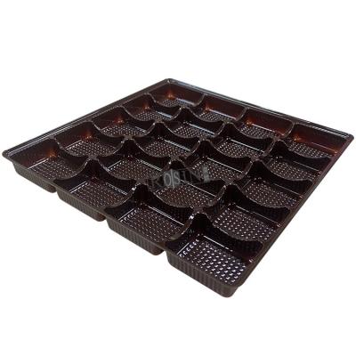 China Op maat gemaakte 20 holte plastic chocolade verpakking Bruine chocolade plastic bak verpakking for sale