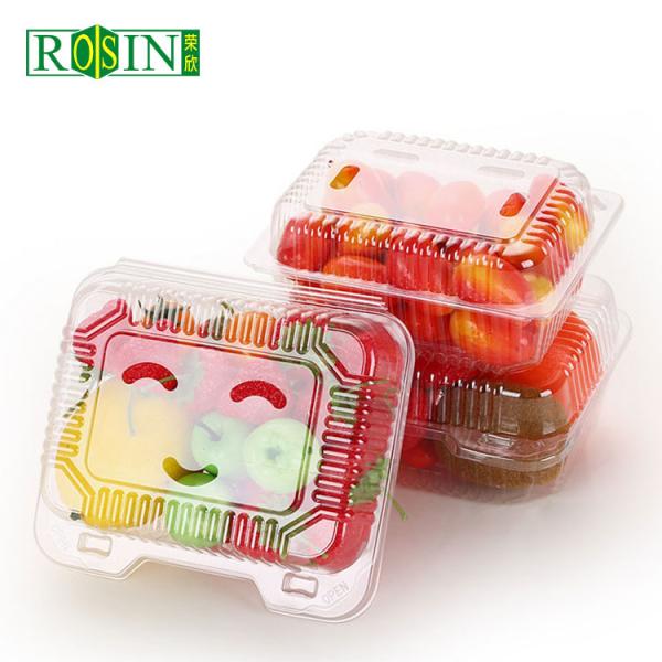 Quality Square PET Thermoformed Plastic Fruit Packaging Clamshell Fruit And Vegetable for sale