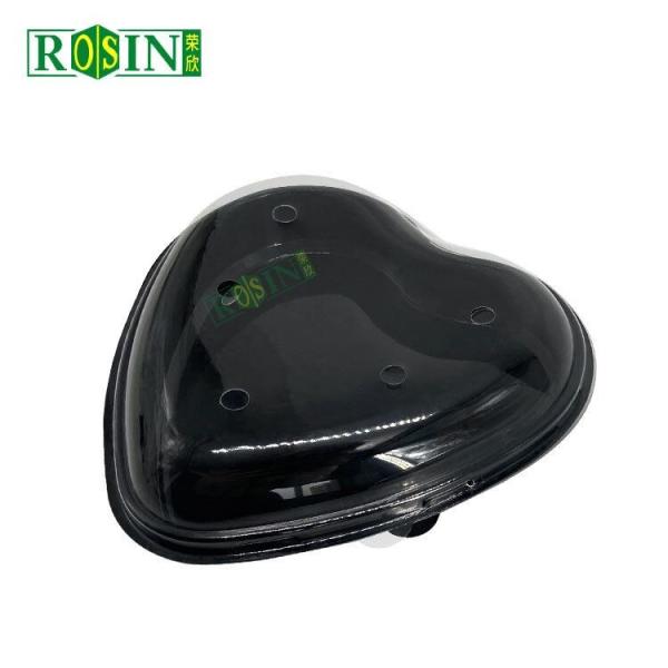 Quality Customized PET Disposable Fruit Container Heart Shaped With Black Base And for sale