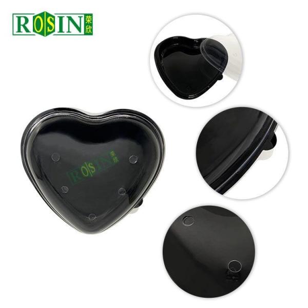 Quality Customized PET Disposable Fruit Container Heart Shaped With Black Base And for sale