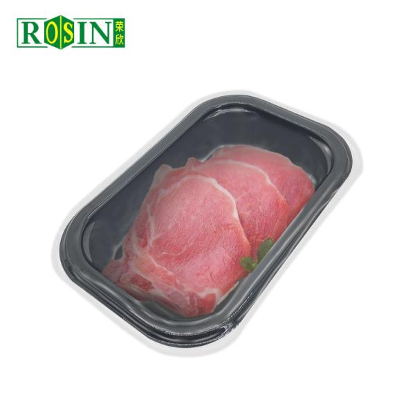 Quality Customized Disposable Plastic Meat Packaging Trays Fresh Lock Black for sale