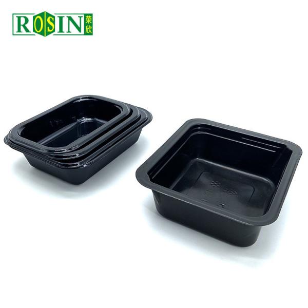 Quality Customized Disposable Plastic Meat Packaging Trays Fresh Lock Black for sale