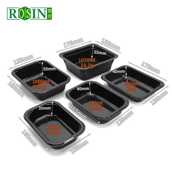 Quality Customized Disposable Plastic Meat Packaging Trays Fresh Lock Black for sale