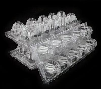 Cina 12 fori Trasparente Plastica vassoio di uova di quaglia con cerniera Conchiglia personalizzabile in vendita