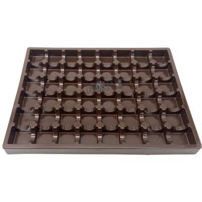 China Op maat gemaakte plastic chocoladeverpakkingen Thermoformed PP 48 holte chocolade invoegbakken for sale