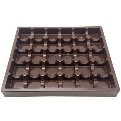 Cina Imballaggio di cioccolato in plastica marrone 30 vasella a bolle di cioccolato a cavità in vendita