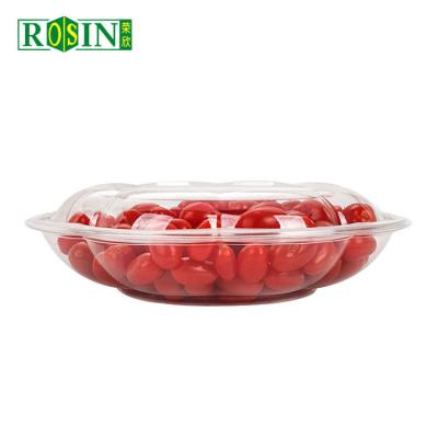 China Food Grade PET Plastic Fruit Packaging Cold Resistance Disposable Salad Bowls for sale