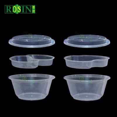 China Round 1450ml Disposable Takeaway Container Clear 2 Layer Pp Plastic for sale