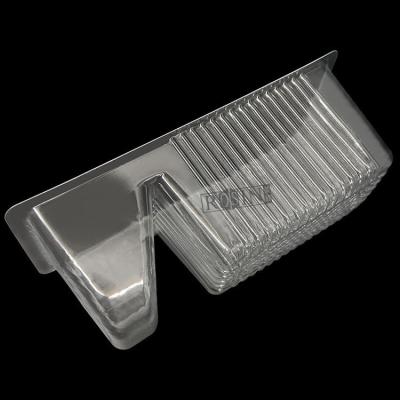 China Customizable Plastic Nacho Tray 2 Cavity Rectangular Transparent PET for sale
