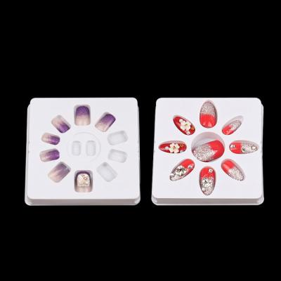 China Customized False Nail Packaging Square Shaped Storage With Transparent Cover for sale