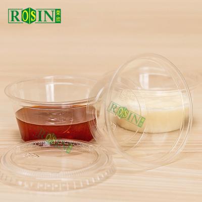 China 1oz Clear Plastic Takeaway Food Container Sauce Cup Container Disposable With Lid for sale
