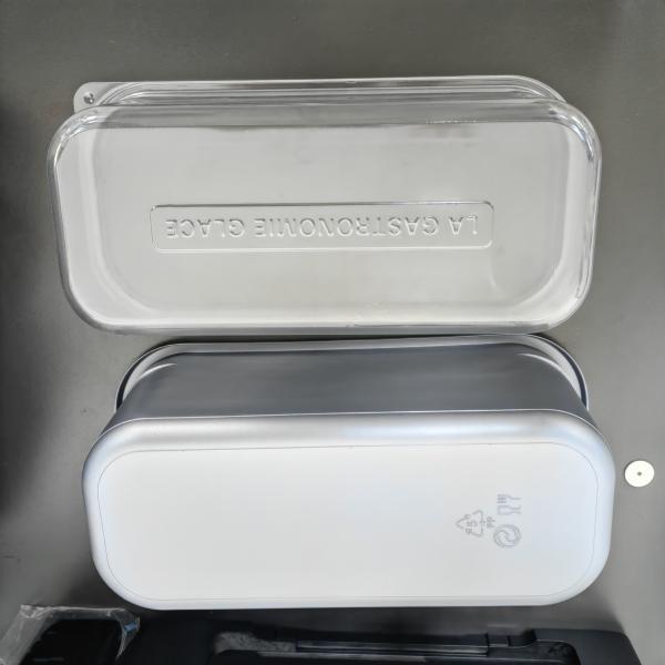 Quality 5L Gray / Clear PP / Pet Plastic Vacuum Formed Ice Cream Container With Lid for sale