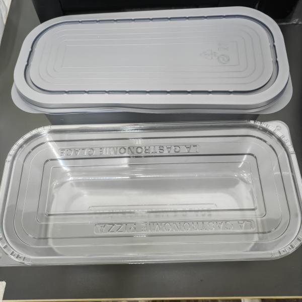 Quality 5L Gray / Clear PP / Pet Plastic Vacuum Formed Ice Cream Container With Lid for sale